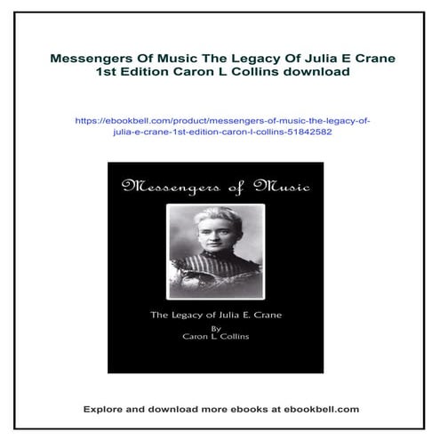 Messengers Of Music The Legacy Of Julia E Crane 1st Edition Caron L ...