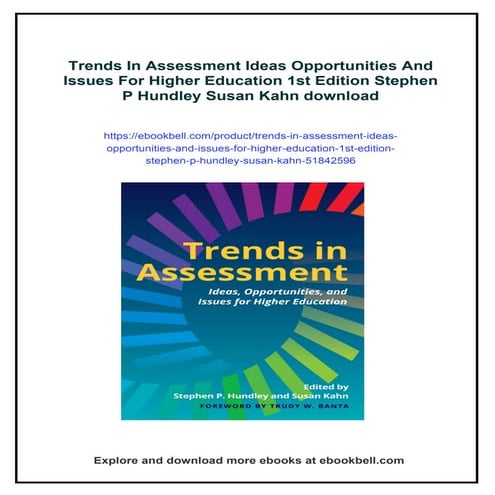 Trends In Assessment Ideas Opportunities And Issues For Higher Education 1st Edition Stephen P ...