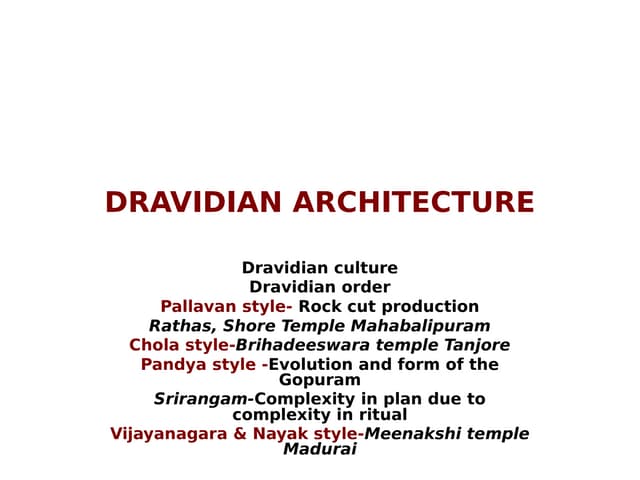 Dravidian Temple architecture | PDF
