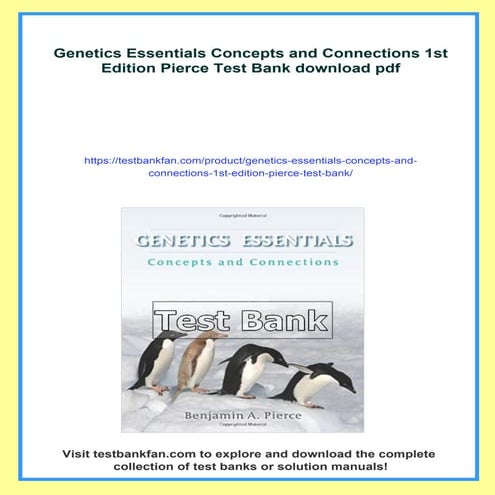Genetics Essentials Concepts and Connections 1st Edition Pierce Test ...