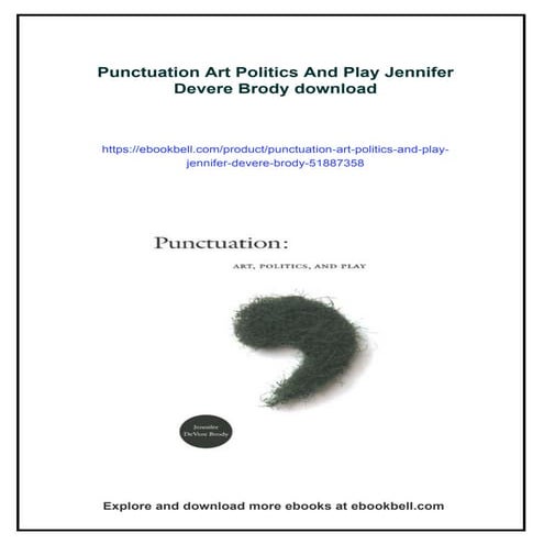 Punctuation Art Politics And Play Jennifer Devere Brody | PDF