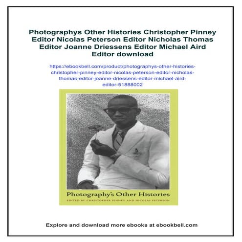 Photographys Other Histories Christopher Pinney Editor Nicolas Peterson ...