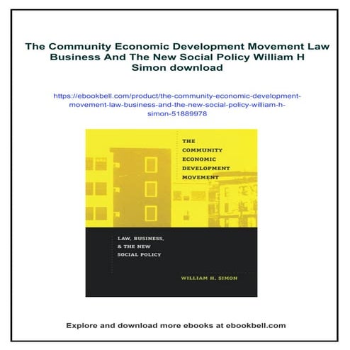 The Community Economic Development Movement Law Business And The New ...