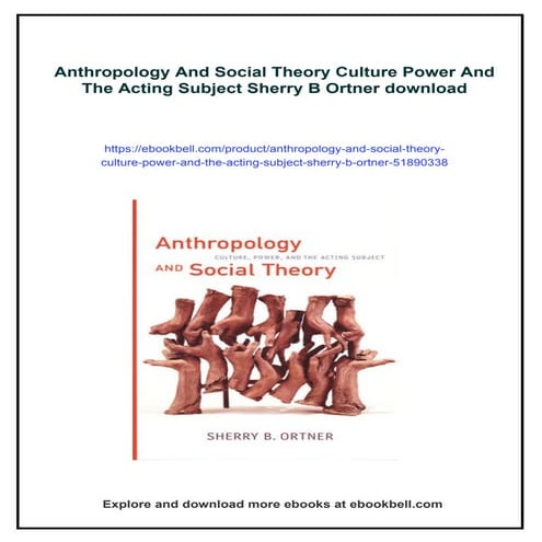 Anthropology And Social Theory Culture Power And The Acting Subject ...