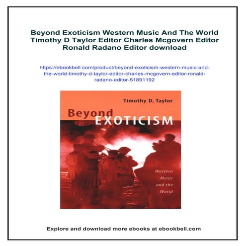 Beyond Exoticism Western Music And The World Timothy D Taylor Editor ...