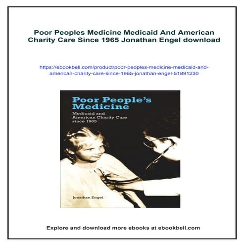 Poor Peoples Medicine Medicaid And American Charity Care Since 1965 ...