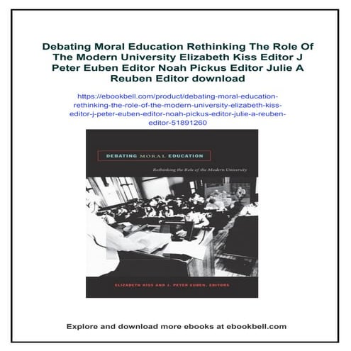 Debating Moral Education Rethinking The Role Of The Modern University ...