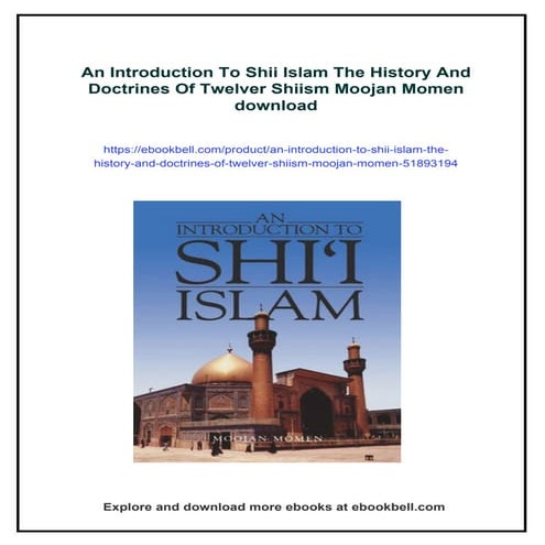 An Introduction To Shii Islam The History And Doctrines Of Twelver ...
