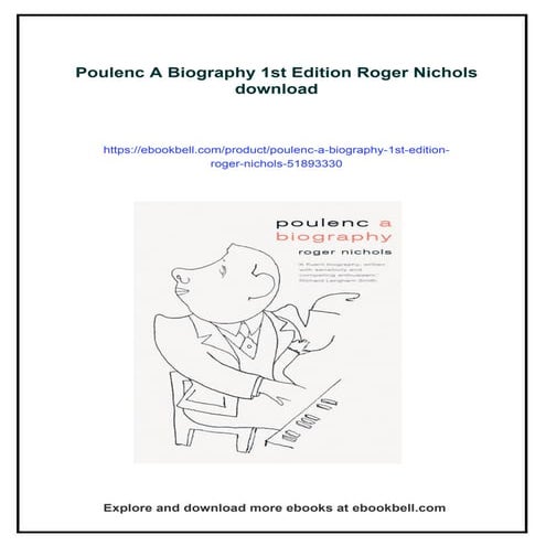 Poulenc A Biography 1st Edition Roger Nichols | PDF