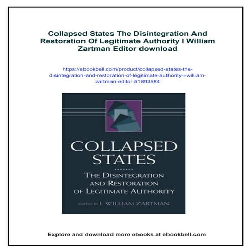 Collapsed States The Disintegration And Restoration Of Legitimate ...