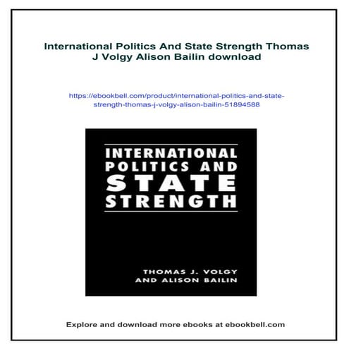 International Politics And State Strength Thomas J Volgy Alison Bailin ...