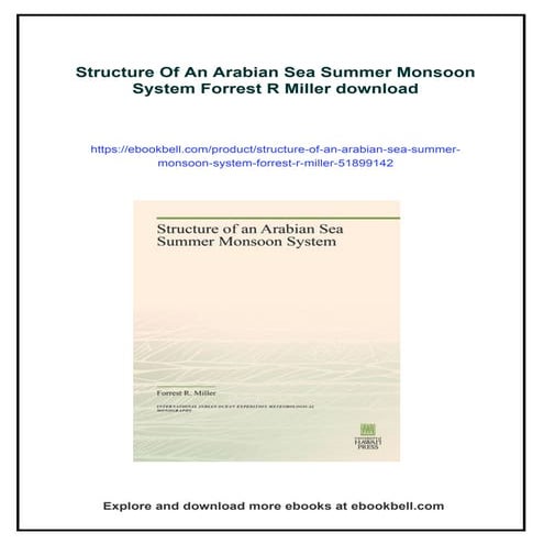 Structure Of An Arabian Sea Summer Monsoon System Forrest R Miller | PDF