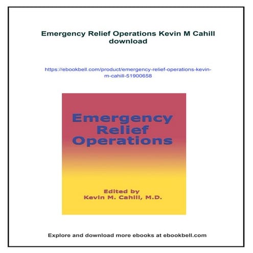 Emergency Relief Operations Kevin M Cahill | PDF