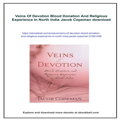 Veins Of Devotion Blood Donation And Religious Experience In North ...