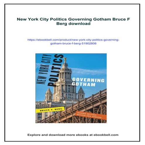 New York City Politics Governing Gotham Bruce F Berg | PDF