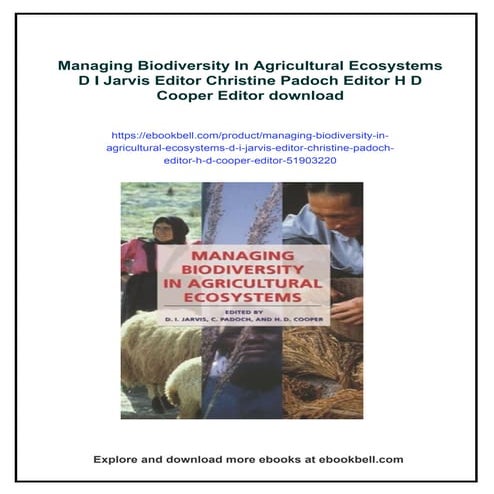 Managing Biodiversity In Agricultural Ecosystems D I Jarvis Editor ...