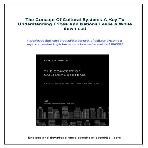 The Concept Of Cultural Systems A Key To Understanding Tribes And ...