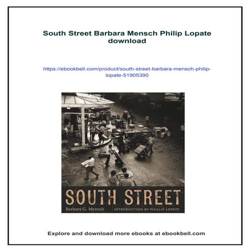 South Street Barbara Mensch Philip Lopate | PDF