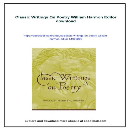 Classic Writings On Poetry William Harmon Editor | PDF