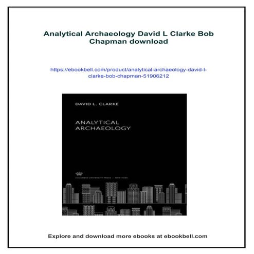 Analytical Archaeology David L Clarke Bob Chapman | PDF