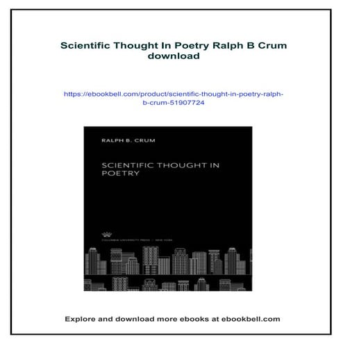 Scientific Thought In Poetry Ralph B Crum | PDF
