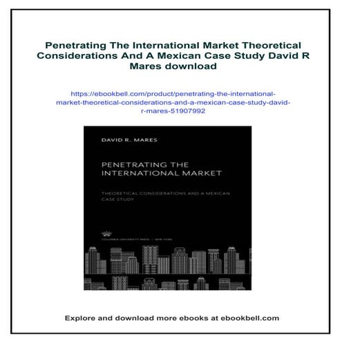 Penetrating The International Market Theoretical Considerations And A ...