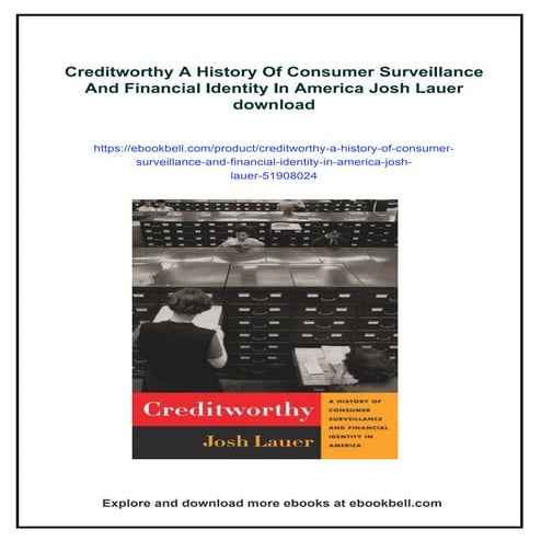 Creditworthy A History Of Consumer Surveillance And Financial Identity ...