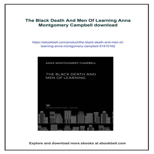 The Black Death And Men Of Learning Anna Montgomery Campbell | PDF