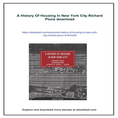 A History Of Housing In New York City Richard Plunz | PDF