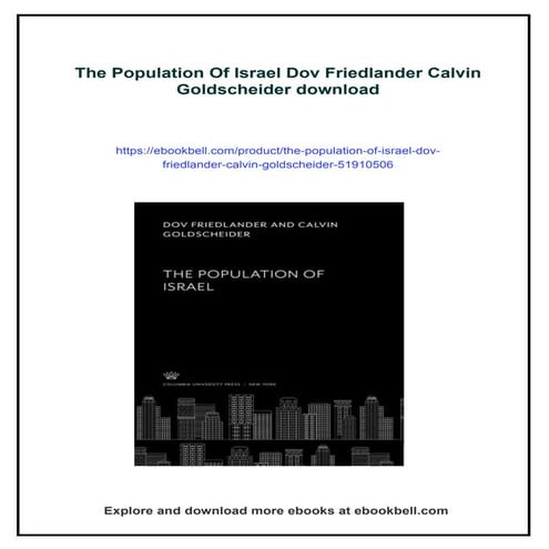 The Population Of Israel Dov Friedlander Calvin Goldscheider | PDF
