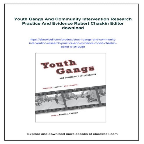 Youth Gangs And Community Intervention Research Practice And Evidence ...