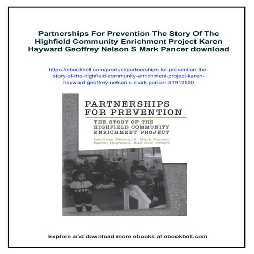 Partnerships For Prevention The Story Of The Highfield Community ...