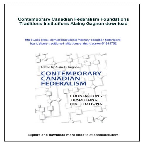 Contemporary Canadian Federalism Foundations Traditions Institutions ...