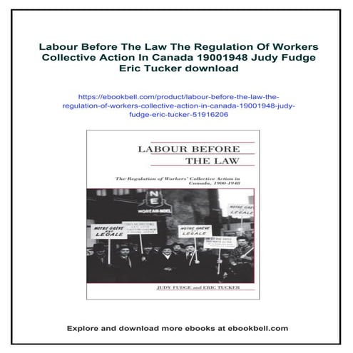 Labour Before The Law The Regulation Of Workers Collective Action In ...