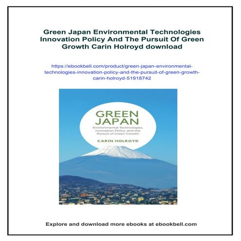 Green Japan Environmental Technologies Innovation Policy And The ...