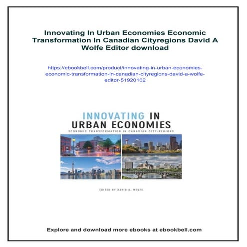 Innovating In Urban Economies Economic Transformation In Canadian ...