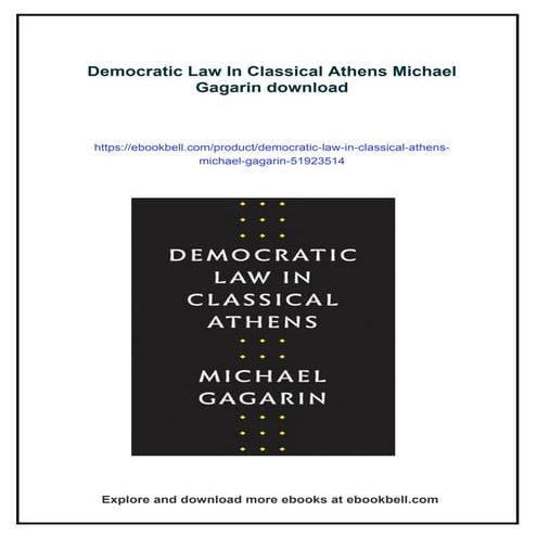 Democratic Law In Classical Athens Michael Gagarin | PDF