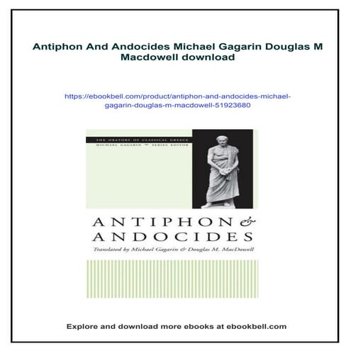 Antiphon And Andocides Michael Gagarin Douglas M Macdowell | PDF