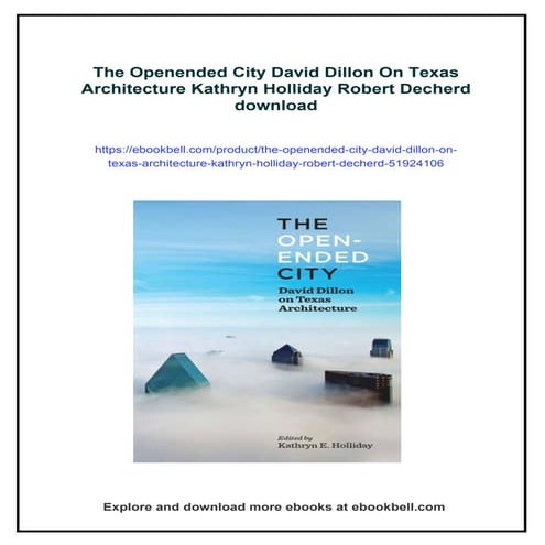The Openended City David Dillon On Texas Architecture Kathryn Holliday ...