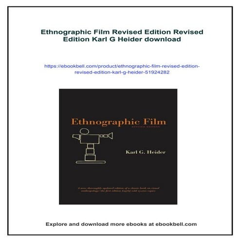 Ethnographic Film Revised Edition Revised Edition Karl G Heider | PDF