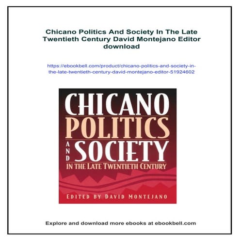 Chicano Politics And Society In The Late Twentieth Century David ...