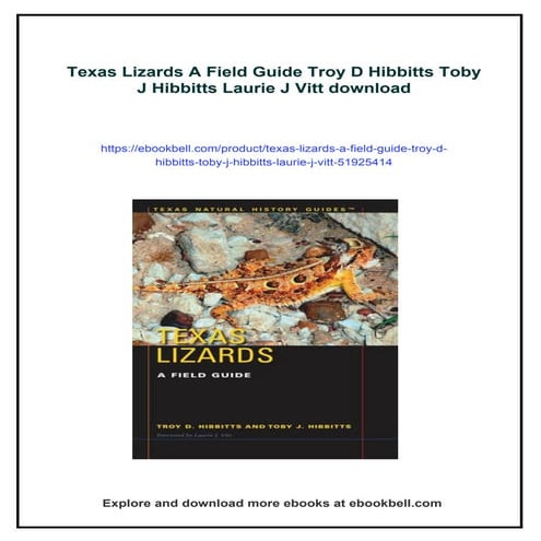 Texas Lizards A Field Guide Troy D Hibbitts Toby J Hibbitts Laurie J ...