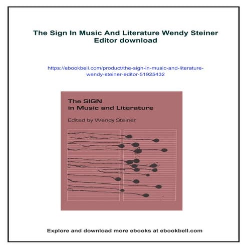 The Sign In Music And Literature Wendy Steiner Editor | PDF