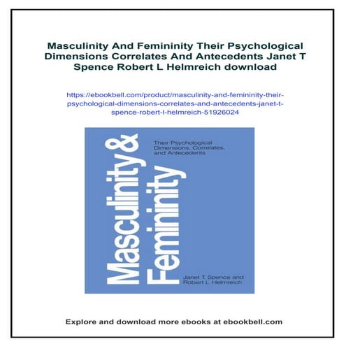 Masculinity And Femininity Their Psychological Dimensions Correlates ...