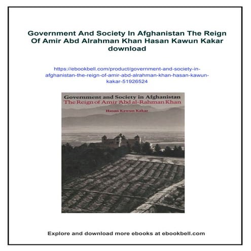 Government And Society In Afghanistan The Reign Of Amir Abd Alrahman ...