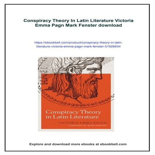 Conspiracy Theory In Latin Literature Victoria Emma Pagn Mark Fenster | PDF