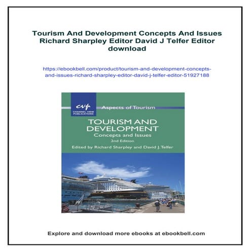 Tourism And Development Concepts And Issues Richard Sharpley Editor ...