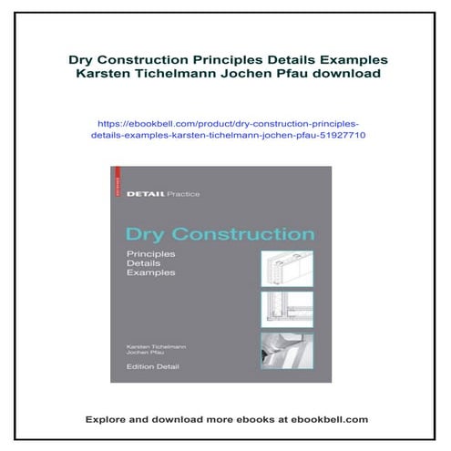 Dry Construction Principles Details Examples Karsten Tichelmann Jochen ...