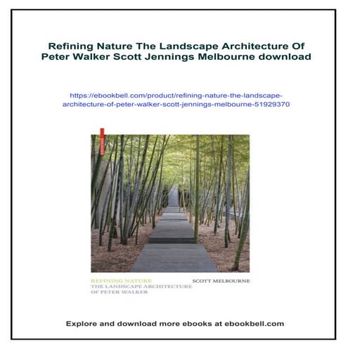 Refining Nature The Landscape Architecture Of Peter Walker Scott ...