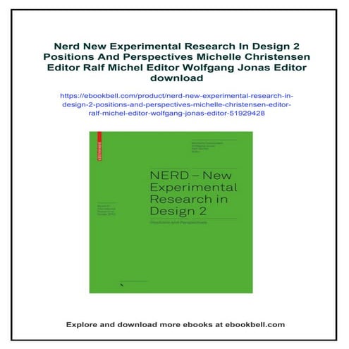 Nerd New Experimental Research In Design 2 Positions And Perspectives ...